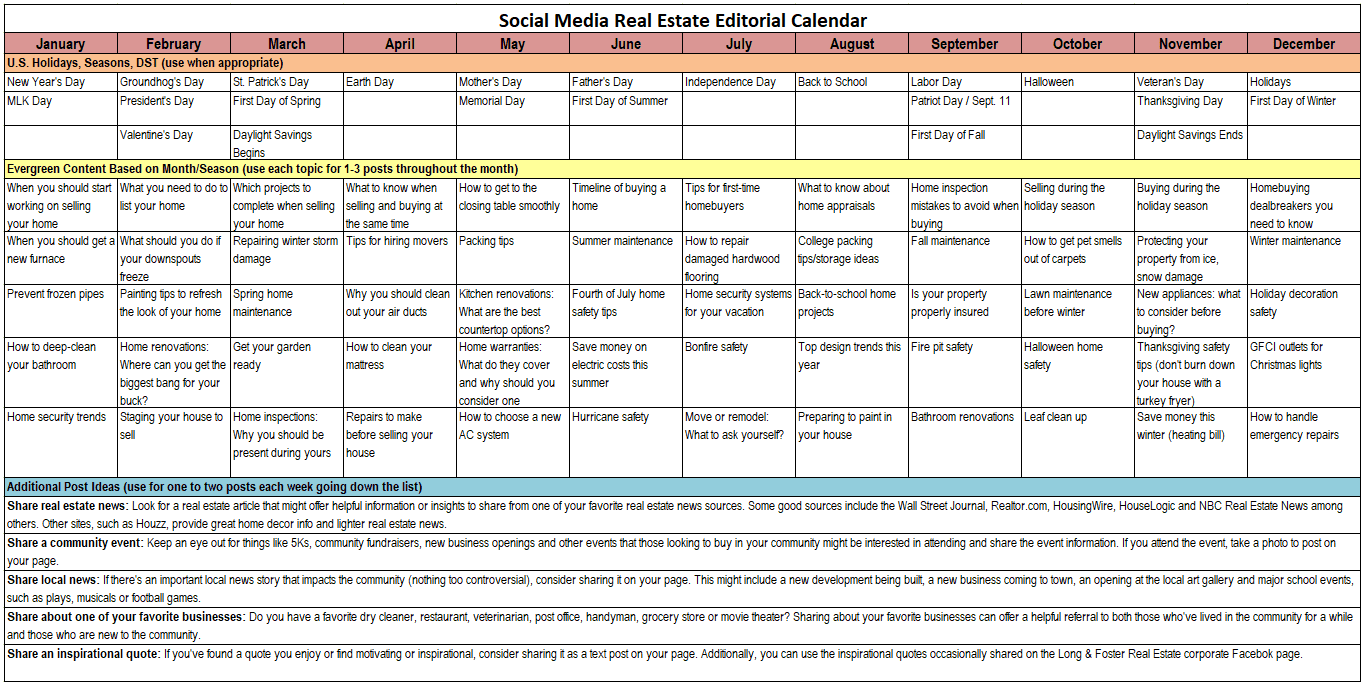 The Benefits of a Social Media Editorial Calendar – Close to Home